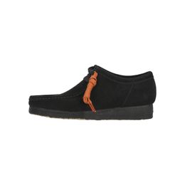 Clarks Herren Schn&uuml;rschuh "Wallabee Black", Gr. 45, schwarz, Leder, Schuhe, aus hochwertigem schwarzem Wildleder