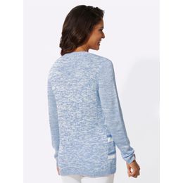 Casual Looks Damen Strickpullover "Pullover", blau, Gr. 38, gemustert, 100% Baumwolle, 0% Polyacryl, Pullover