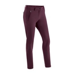 Maier Sports Damen Funktionshose "Helga slim", lila, Gr. 34, 90% Polyester, 10% Elasthan, Hosen, warme Damen Outdoorhose, robuste Wanderhose, Slim Fit