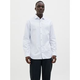 Jack & Jones JACK & JONES Herren Langarmhemd "JPRBLAPARKER DETAIL L/S SHIRT NOOS", wei&szlig;, Gr. L, unifarben, Web, Obermaterial: 100% Baumwolle, Hemden