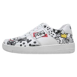 DOGO Damen Sneaker "Dice Low-Top Sneaker Icon Damen Sneaker", Gr. 37, wei&szlig;, Lederimitat, Schuhe, Handgefertigt