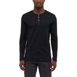 Mustang Herren Langarmshirt "Style Arminto", schwarz, Gr. S, Obermaterial: 100% Baumwolle, Shirts