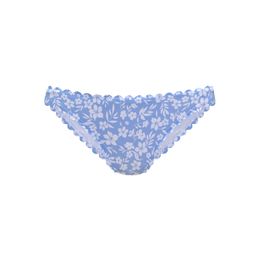 Vivance Damen Bikini-Hose "Leni", blau, Gr. 34, bedruckt, floral, Microfaser, Badehosen, mit gelaserter Wellenkante