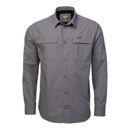 Herren Langarmshirt "HARRY Kent Hemd Langarm", grau, Gr. L, HERO by John Medoox, Flanell, 60% Baumwolle, 40% Polyester, Shirts, Regular Fit Casual