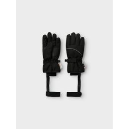 name it Kinder Skihandschuhe "NKNSLOPE10 GLOVES SKI EDITION FO NOOS", schwarz, Gr. 7, unifarben, Strick, Kunstfaser, Handschuhe