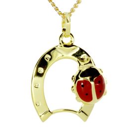 OSTSEE-SCHMUCK Damen Kette mit Anh&auml;nger "OSTSEE-SCHMUCK Kette mit Anh&auml;nger Hufeisen mit Marienk&auml;fer", 42cm, Gelbgold 333, L: 42, gold, Gelbgold 333,