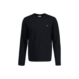 Gant Herren Longsleeve "Longsleeve REGULAR SHIELD LONG SLEEVE 1er Pack", schwarz, Gr. M, Obermaterial: 100% Baumwolle CO., Shirts