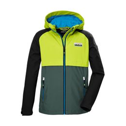 Killtec Jungen Softshelljacke "KOS 137 BYS SFTSHLL JCKT", gr&uuml;n, Gr. 128, Oberstoff: Oberseite: 100% Polyester, R&uuml;ckseite: 100% Polyester, Futter: