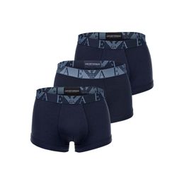 Emporio Armani Herren Boxershorts "Boxershort BOLD MONOGRAM 3er Pack", Gr. L, blau, Obermaterial: 95% Baumwolle CO. 5% Elasthan EL., Unterhosen