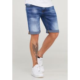 behype Herren Shorts "LEOX-619", blau, Gr. 40, 73% Baumwolle, 25% Polyester, 2% Elasthan, Hosen, im 5-Pocket-Stil