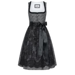 N&uuml;bler N&Uuml;BLER Damen Dirndl "Midi Dirndl Leo", silber, Gr. 38, Obermaterial: 100% Viskose CV., Kleider