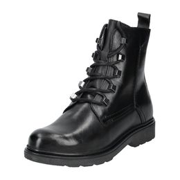 Marco Tozzi Damen Schn&uuml;rstiefelette "Marco Tozzi Stiefelette Leder", Gr. 39, schwarz, Leder, Schuhe