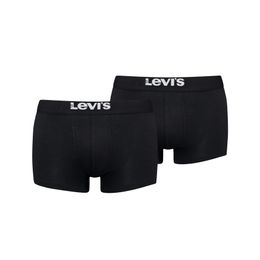 Levi's LEVI'S Herren Trunk "LEVIS MEN SOLID BASIC TRUNK ORG CO 2P", Gr. L, schwarz, Obermaterial: 95% Baumwolle, 5% Elasthan, Unterhosen, mit breitem