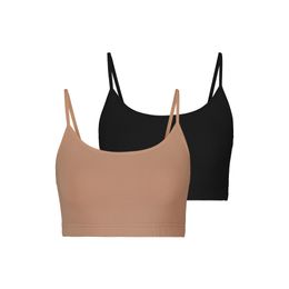 Lascana Damen Bustier, Gr. 36, schwarz, Obermaterial: 95% Baumwolle, 5% Elasthan, unifarben, Basic, BHs, aus elastischer Baumwolle