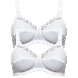 SuSa Damen B&uuml;gelloser BH "2er Pack BH ohne B&uuml;gel Cotton", Gr. 100, wei&szlig;, Obermaterial: 100% Baumwolle CO., BHs
