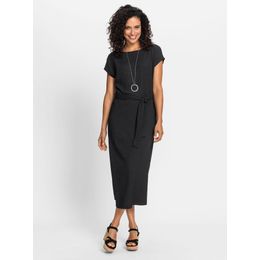 Inspirationen Damen Sommerkleid "Jersey-Kleid", schwarz, Gr. 38, unifarben, Strick, 99% Polyester, 1% Elasthan, Kleider