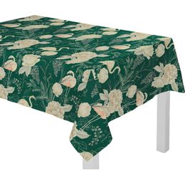 Tischdecke Adam, B:220cm L:130cm, gr&uuml;n, Bio-Baumwolle, Tischdecken, "Eden", aus 100% Bio-Baumwolle