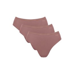 Sloggi Damen Slip "Slip GO Daily Cotton Tai 3P 3er Pack", Gr. S, braun, Obermaterial: 95% Baumwolle CO. 5% Elasthan EL., Unterhosen
