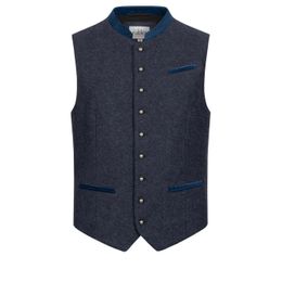 N&uuml;bler N&Uuml;BLER Herren Trachtenweste "Trachten Gilet Quentin"blau, Gr. 48, Obermaterial: 95% Baumwolle CO. 5% Elasthan EL., Westen