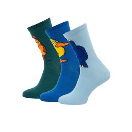 KOAA Mädchen Socken "Maus - Große Freunde", Gr. 35, bunt, Baumwolle, mehrfarbig, Socken, 3er-Pack mit buntem Design