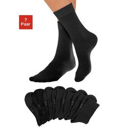 Lavana Damen Basicsocken, Gr. 35, schwarz, Baumwolle, Elasthan, Polyamid, melange, Socken, mit druckfreiem B&uuml;ndchen
