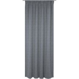 Vorhang WIRTH, B:132cm H:145cm, blau, Jacquard, Baumwolle, Polyester, Wohnzimmer, Gardinen, "Torbole"