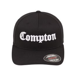 MisterTee Damen Flex Cap "MisterTee Accessoires Compton Flexfit Cap"balck, wei&szlig;, Gr. S, 63% Polyester, 34% Baumwolle, 3% Elasthan, Caps