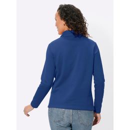 Casual Looks Damen Sweater, blau, Gr. 40, unifarben, 50% Baumwolle, 50% Polyester, Sweatshirts
