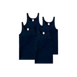 Schiesser Herren Unterhemd "Unterhemd ESSENTIALS 4er Pack", Gr. XL, blau, Obermaterial: 100% Baumwolle CO., Unterhemden