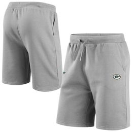 Fanatics Herren Sporthose "Fanatics Shorts Green Bay Packer Primary Logo Graphic Fleece", grau, Gr. L, Sweatware, 80% Baumwolle, 20% Polyester, Hosen