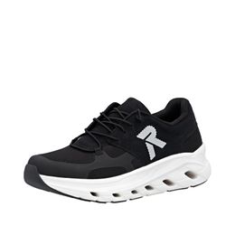 RIEKER SPORT Herren Slip-On Sneaker, Gr. 42, schwarz, Mesh, Nubuklederimitat, Schuhe, Freizeitsneaker, Halbschuh, Schlupfschuh mit gepolstertem