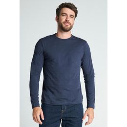 Jockey Herren Langarmshirt "American T-Shirt", blau, Gr. L, unifarben, Jersey, Obermaterial: 100% Baumwolle, Shirts, lockere Passform, lange &Auml;rmel,