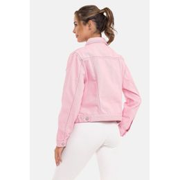 Cipo & Baxx CIPO & BAXX Damen Jeansjacke "Jeansjacke", pink, Gr. M, unifarben, 100% Baumwolle, Jacken, mit stylischen auff&auml;lligen Elementen, WJ211
