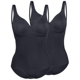 Sassa Mode SASSA Damen Body "2er Pack Body mit B&uuml;gel Basic Control", Gr. 75, schwarz, Obermaterial: 83% Polyamid PA. 17% Elasthan EL., Bodys