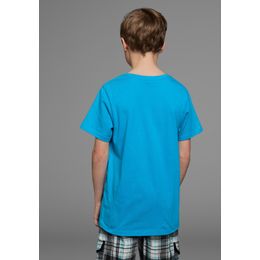 Kidsworld Jungen T-Shirt "mit Spruch: NICHT DEIN ERNST", blau, Gr. 128, bedruckt, Jersey, Obermaterial: 100% Baumwolle, Shirts, Kurzarm,