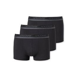Herren Boxershorts "Boxershort 3er Pack", uncover by Schiesser, Gr. XXXL, schwarz, Obermaterial: 95% Baumwolle CO. 5% Elasthan EL., Unterhosen