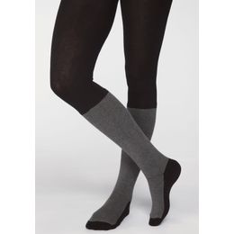 Lavana Damen Strickstrumpfhose, Gr. 36, schwarz, Obermaterial: 82% Baumwolle, 16% Polyamid, 2% Elasthan, uni und meliert, Strumpfhosen, mit