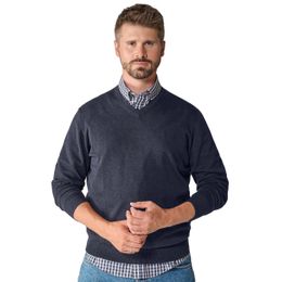 Casamoda Herren Strickpullover "Casamoda Pullover uni", blau, Gr. S, 100% Baumwolle, Pullover