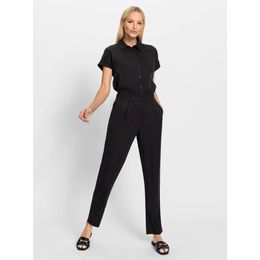 Heine Damen Jumpsuit, schwarz, Gr. 48, unifarben, 100% Lyocell, Overalls