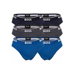 BOSS Herren Slip "Slip Briefs 3P Power 6er Pack", Gr. L, blau, Obermaterial: 95% Baumwolle CO. 5% Elasthan EL., Unterhosen