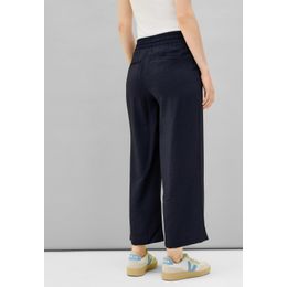 Cecil Damen Culotte, blau, Gr. L, unifarben, Stoff, 88% Viskose, 12% Polyamid, Hosen, High Waist