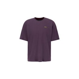Herren T-Shirt "3D Small Logo T-Shirt", lila, Gr. XL, Alpha Industries, Obermaterial: 100% Baumwolle, Shirts