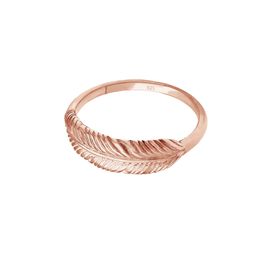 Elli Damen Fingerring "Silberring Feder 925 Sterling Silber", 58mm, ohne Stein, Silber 925 (Sterlingsilber), 2mm, rosa, Silber 925 (Sterlingsilber),