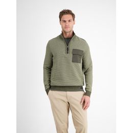 Lerros Herren Strickpullover "Lerros Stricktroyer in Strukturstrick", gr&uuml;n, Gr. L, 100% Baumwolle, Pullover