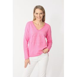 Zwillingsherz Damen Sweatshirt, rosa, Gr. S, unifarben, Sweatware, Obermaterial: 70% Baumwolle, 30% Polyester, Sweatshirts, ausgefranster