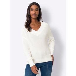 Heine Damen Strickpullover "Pullover", beige, Gr. 38, unifarben, 50% Baumwolle, 50% Polyacryl, Pullover