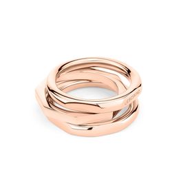 Damen Ring-Set "Schmuck Geschenk Edelstahl Ring Urban Chic", 58, Edelstahl, 3mm, rosa, Liebeskind Berlin, Edelstahl, Fingerringe