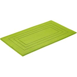 Badematte Vossen, H:10mm, gr&uuml;n, Baumwolle, Badematten, "Feeling", Badteppich, Uni-Farben, mit Bord&uuml;re, Hoch-Tief Effekt, reine Baumwolle