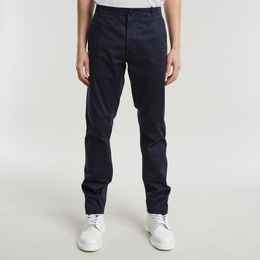 G-Star Raw G-STAR Herren Chinohose "Mosa Straight Chino", blau, Gr. 30, unifarben, Web, Obermaterial: 97% Baumwolle, 3% Elasthan, Hosen, mit geradem Bein
