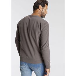H.I.S. H.I.S Herren Sweater, grau, Gr. M, bestickt, Sweatware, Obermaterial: 60% Baumwolle, 40% Polyester, Sweatshirts, Langarm, lockere Passform, bestickte